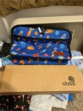 15 class | Accessories | Blue Kids Space Rocket Lunch Tote With Orange ...
